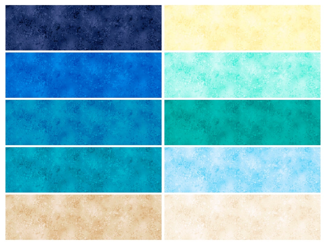 Beach Ocean Blender Cotton Fabric- QT Fabrics Rapture 27935 Basic FQ ...