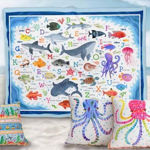 Seaweed Cotton Fabric, Deep Blue Sea 04835 P&B Textiles FQ Fat Quarter ...