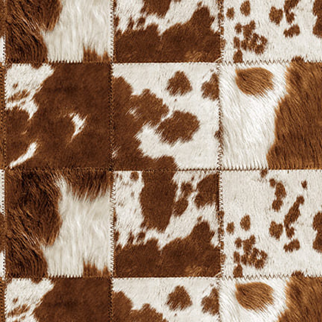 Cowhide Patch Cotton Fabric, Cowboy Culture 3332-39, Urban Essence ...