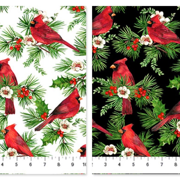 Christmas Cardinal Birds Fabric - Etsy