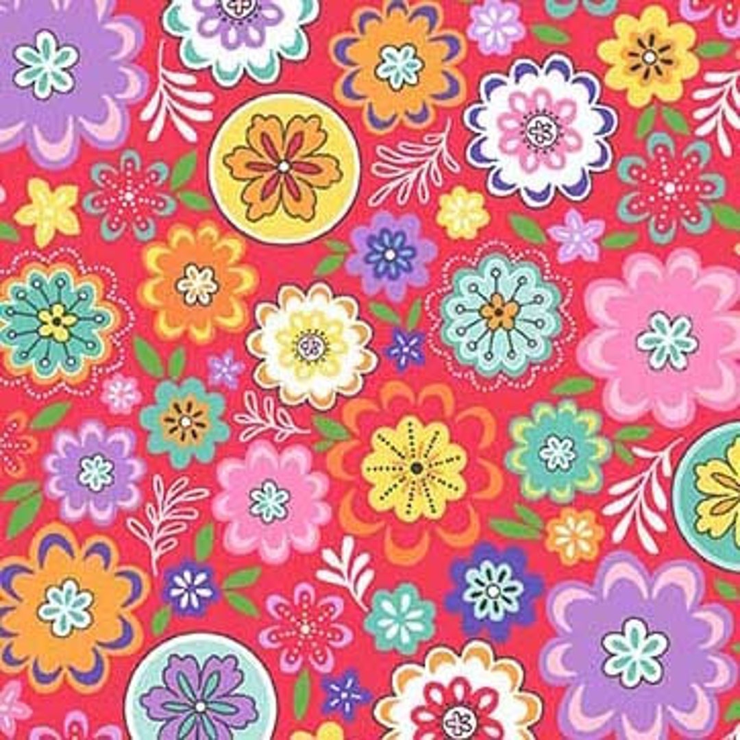 Floral Bazaar Cotton Fabric, Elephant Cavalcade, CX10801 Michael Miller ...