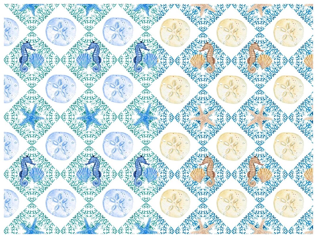 Set Sand Dollar Diamonds Cotton Fabric, Sea Whispers 5782 PB Textile ...