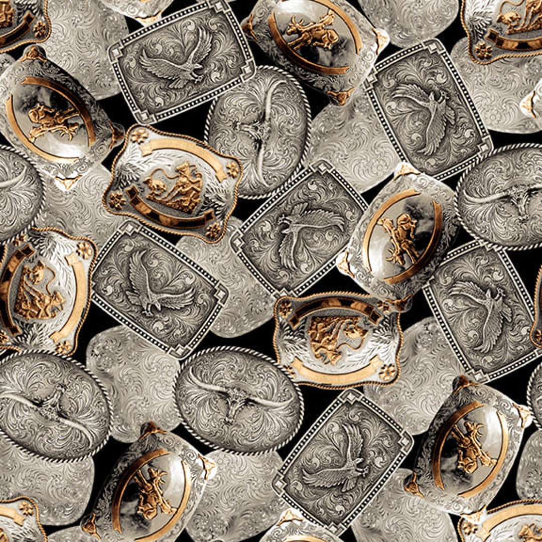 Belt Buckles Cotton Fabric, Cowboy Culture 3331-95, Urban Essence ...