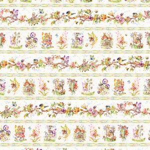 Mystical Border Stripe Cotton Fabric Fairy Garden FAIG5155E Sillier ...