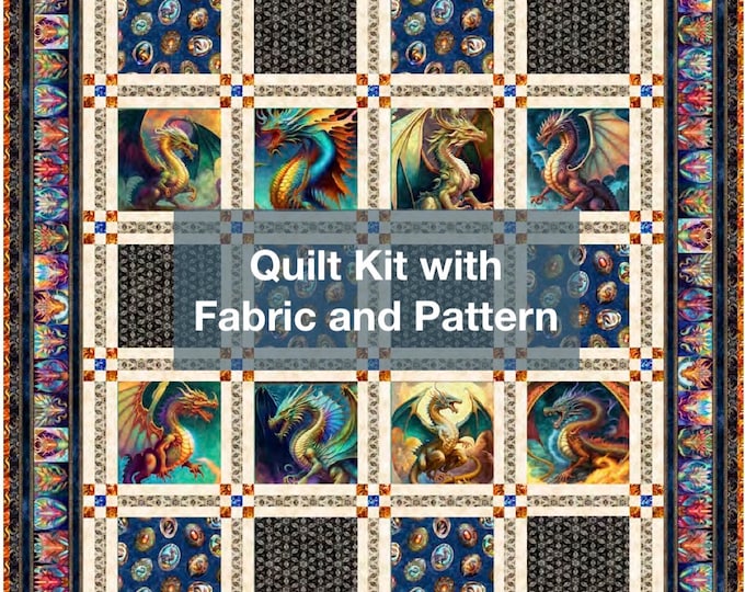 Dragon Fyre Multiwindow Quilt Kit With Fabric and Pattern for Quilt Top ...