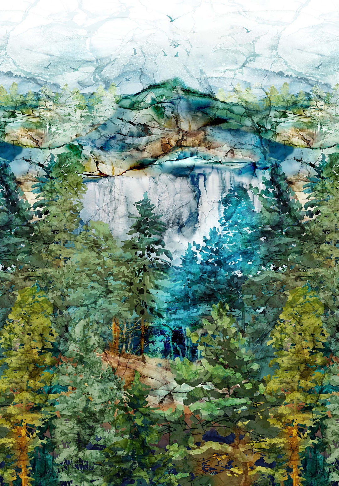 Forest Scenic Cotton Fabric, Cedarcrest Falls DP26906-66 Deborah ...
