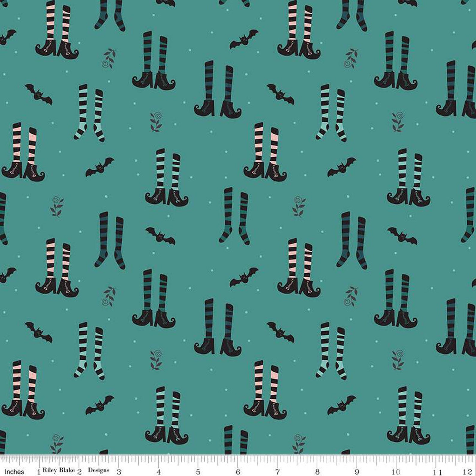 Witch Socks Halloween Cotton Fabric, C14561 Little Witch, Riley Blake ...