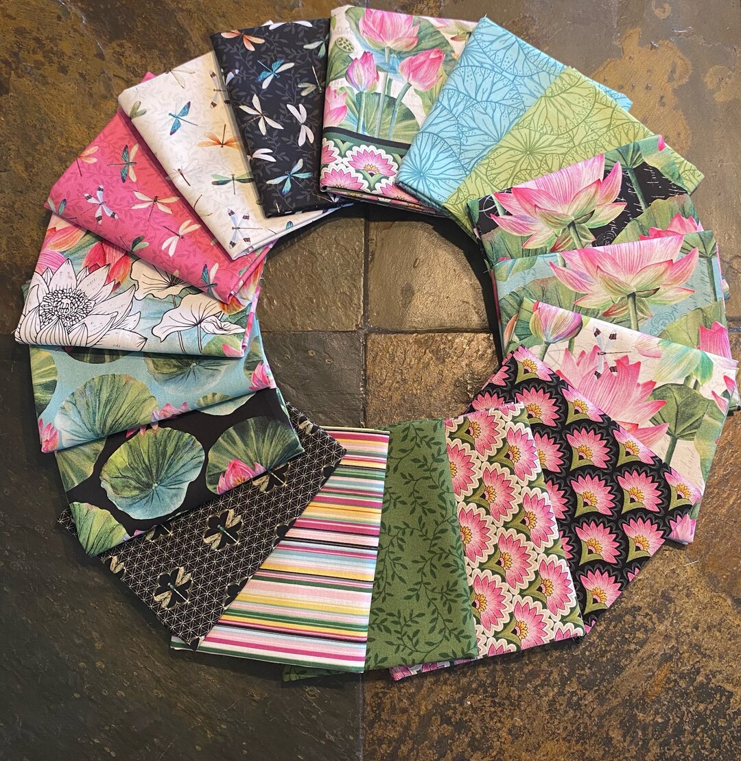 Water Lilies 17 Piece Fat Quarter Bundle Northcott Asian Oriental ...