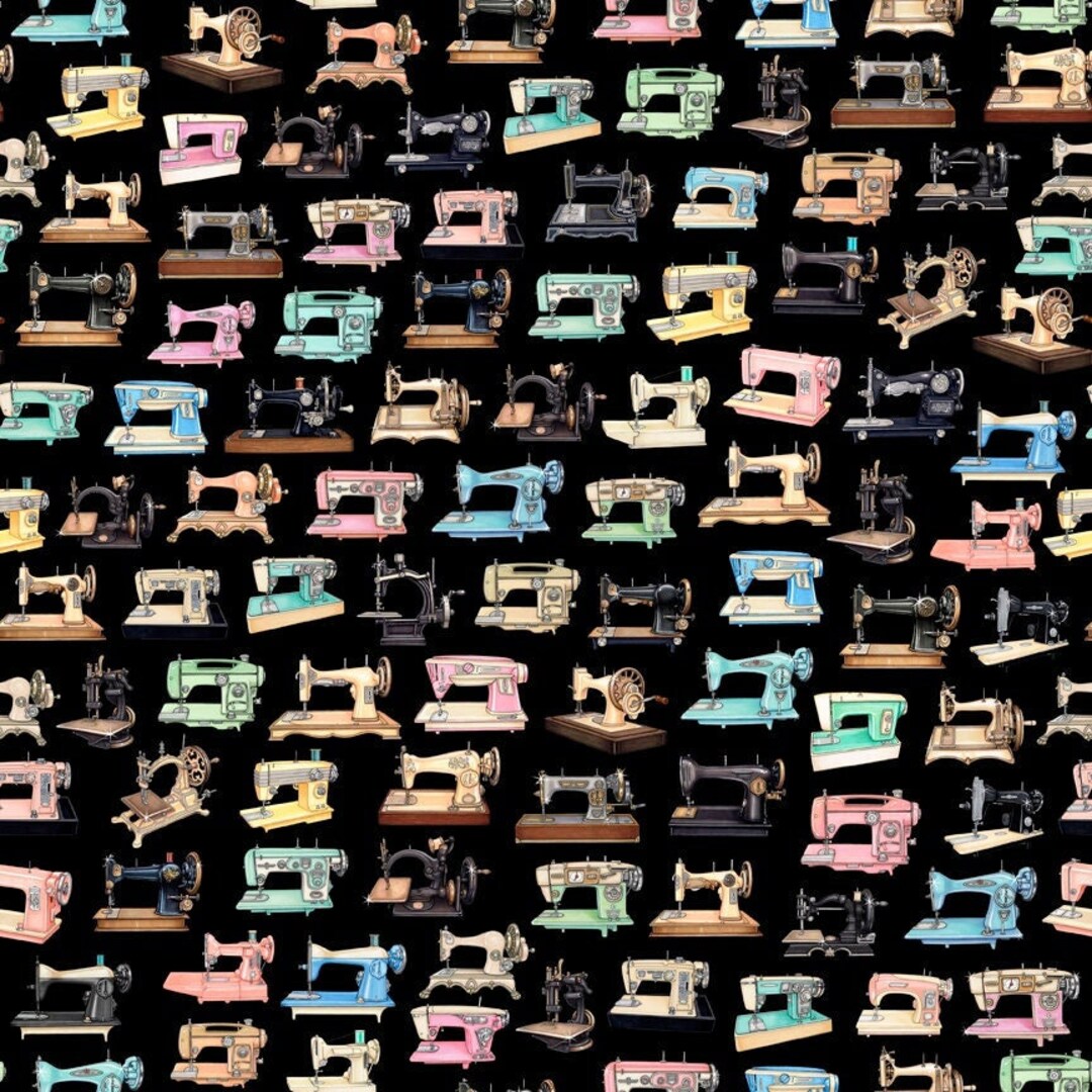 Sewing Machines Cotton Fabric, Just Sew 29228J QT Fabrics Dan Morris ...