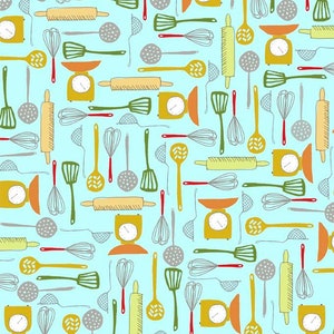 Kitchen Utensils Cotton Fabric What's Cookin' Turnowsky QT Fabrics ...