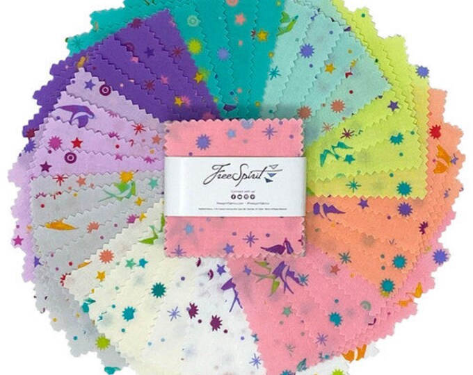 42 Pc Fairy Dust 2.5' Mini Square Pack Tula Pink True Colors Free ...