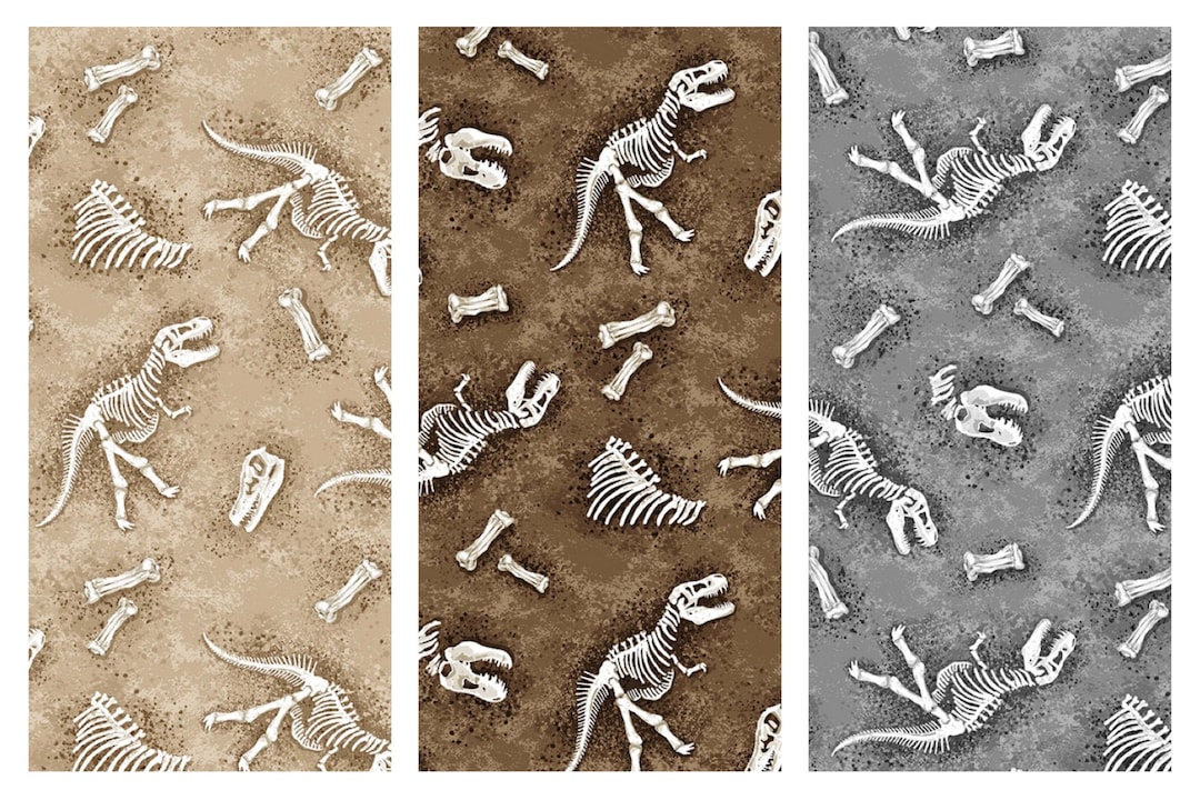 Dinosaur Fossils Cotton Fabric, Dinosaurs Dinosaurs DCX11147 Michael ...
