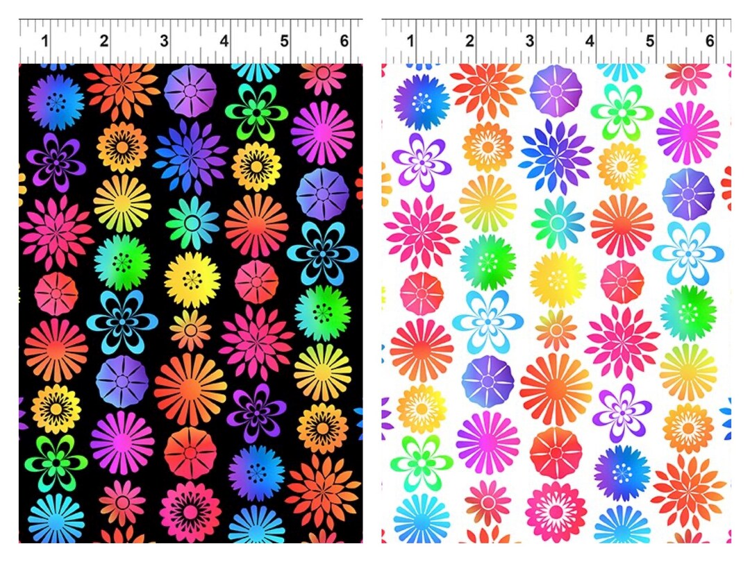 Retro 70s Flower Stripe Cotton Fabric 5PAW1 5PAW2 Pawsitivity in the ...