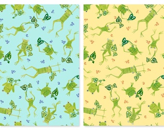 Frogs and Plants Cotton Fabric, Frogs and Fronds 29289 Turnowsky QT ...