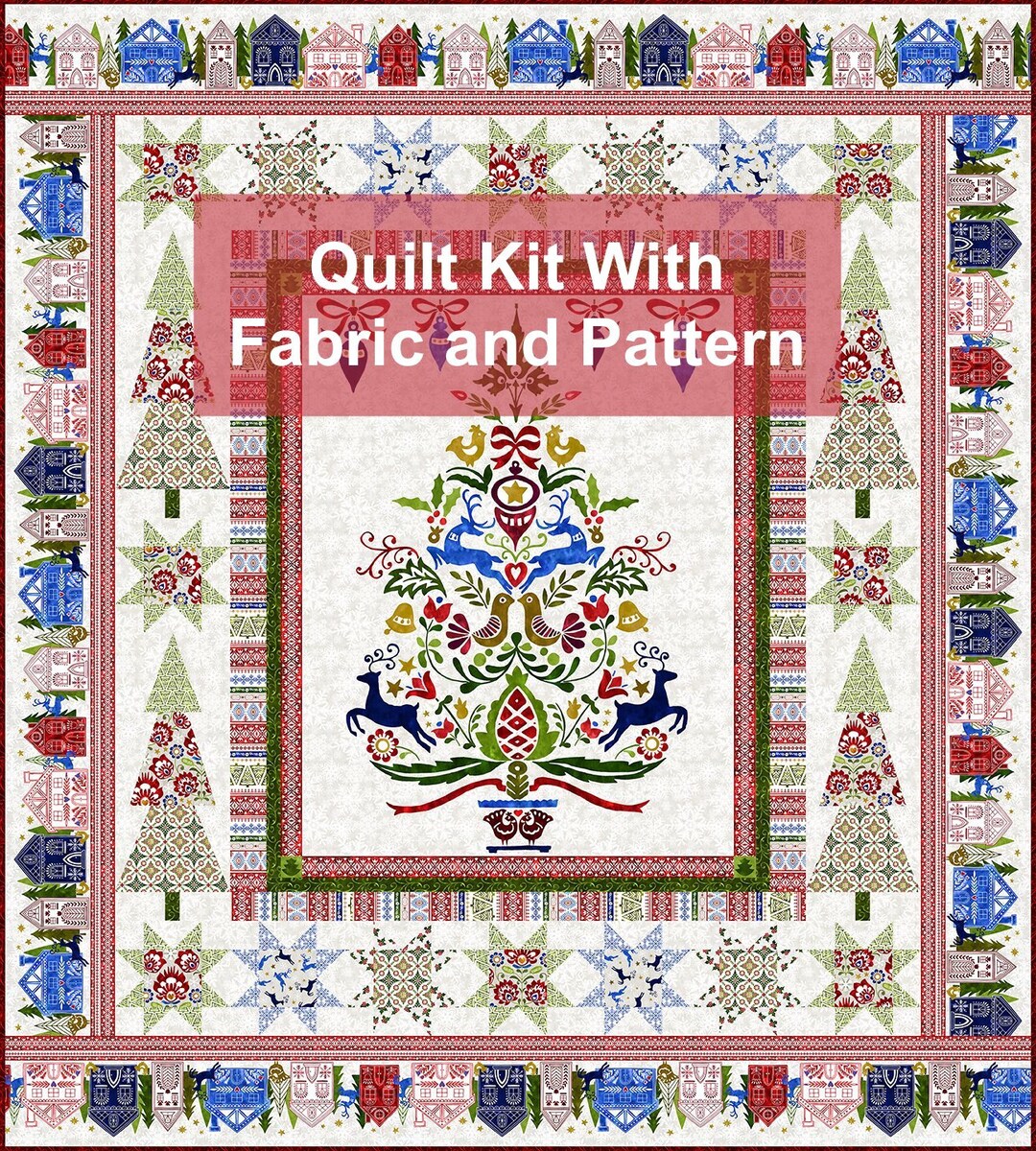 Nysno Quilt Kit With Fabric and Pattern for Quilt Top & Binding, New Snow, in the Beginning ...