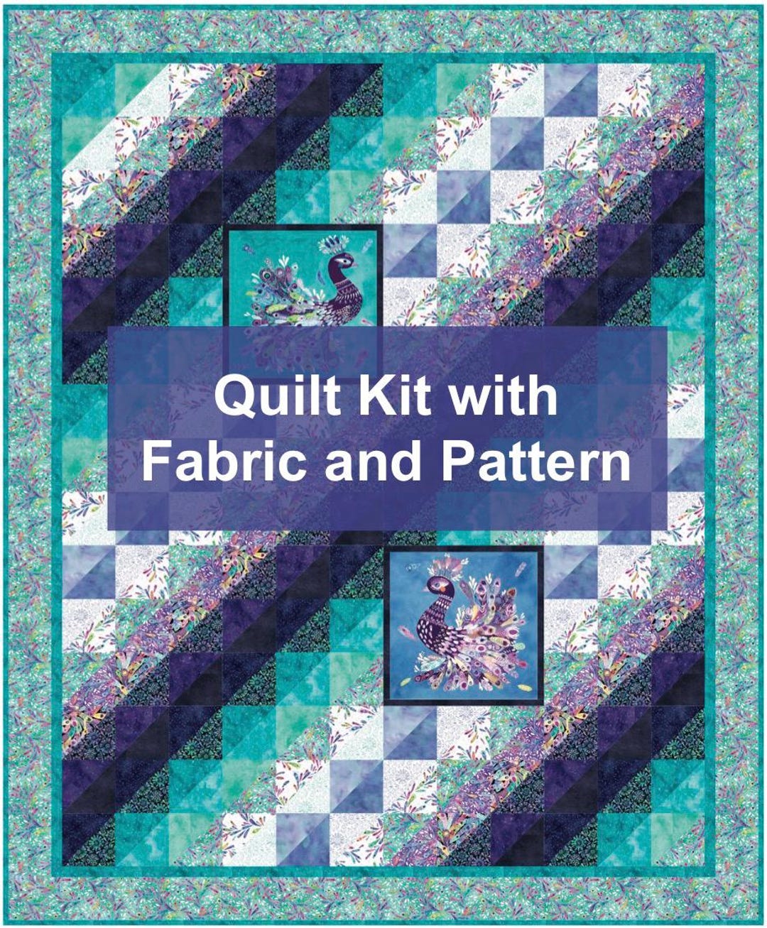Peacocks on Parade Quilt Kit With Fabric and Pattern for Quilt Top ...