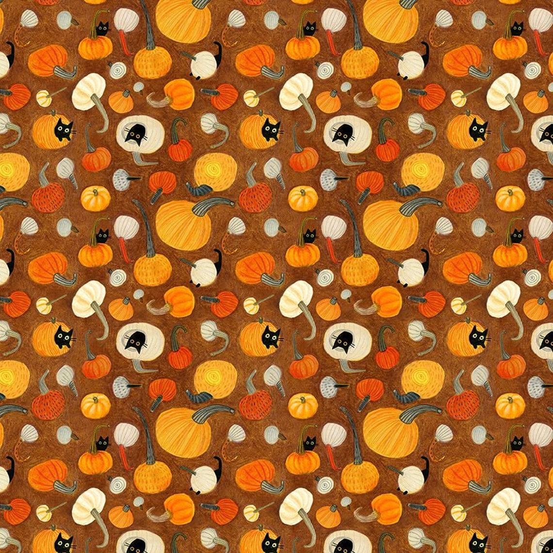 7 Pc Meowloween Fat Quarter Bundle, Dear Stella Leezaworks Halloween FQ ...