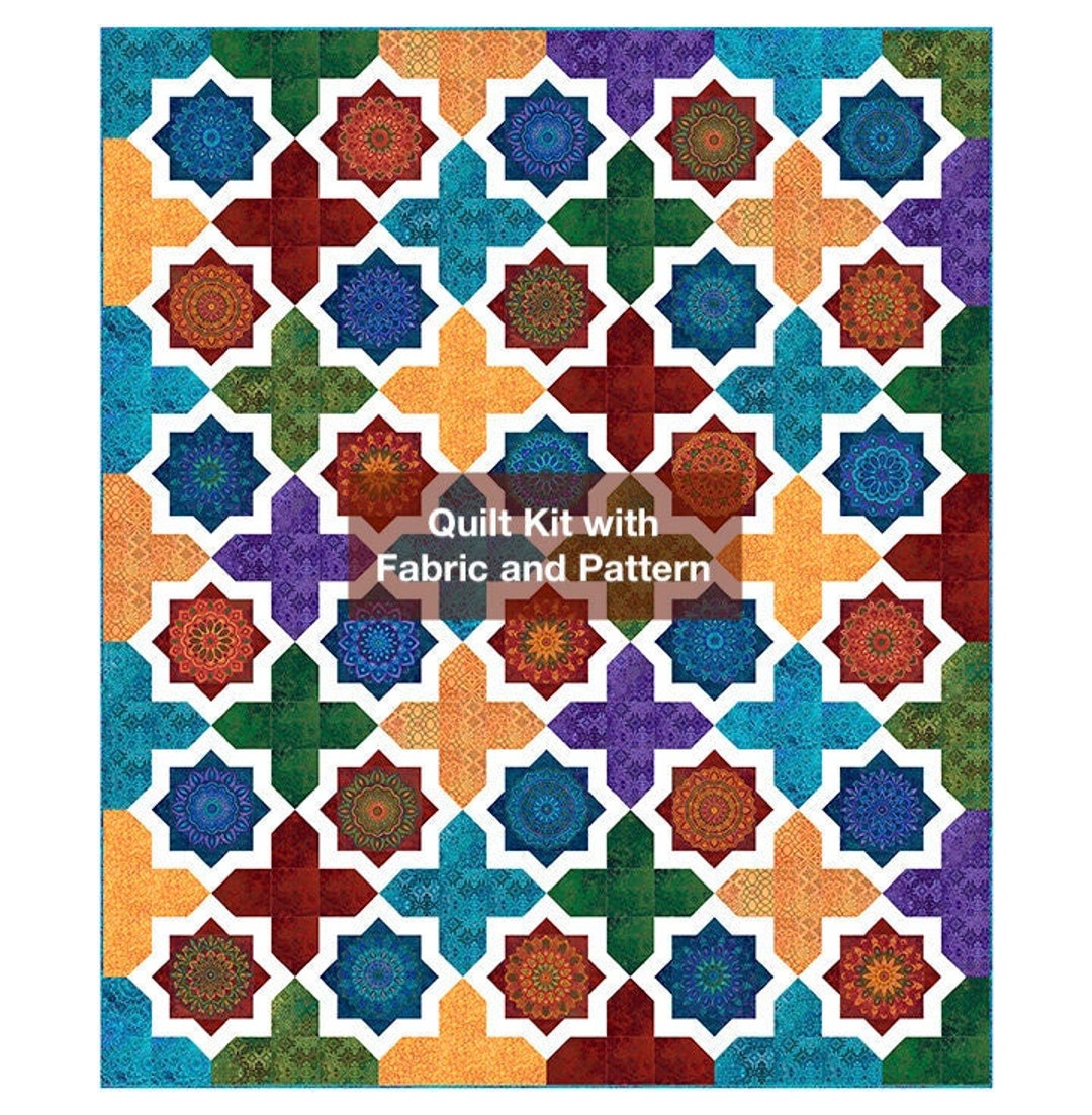 Moroccan Tiles Quilt Kit With Fabric and Pattern for Quilt Top ...