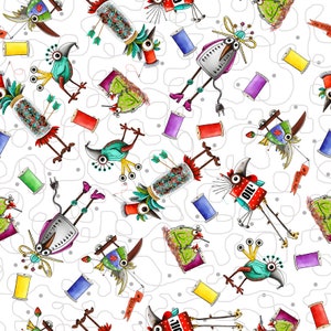 Steampunk Stitchery Toss Cotton Fabric, 29395 Desiree's Designs QT ...