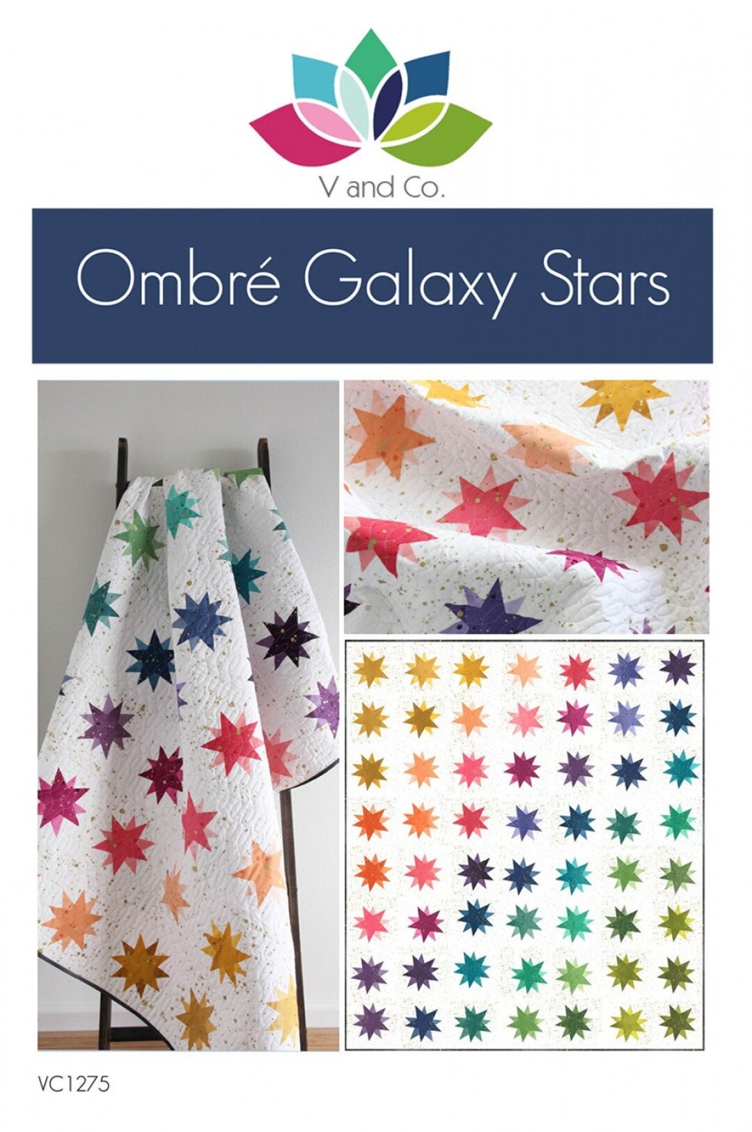 Ombre Galaxy Stars Quilt Pattern, V & Co-paper Quilt Pattern for Throw ...