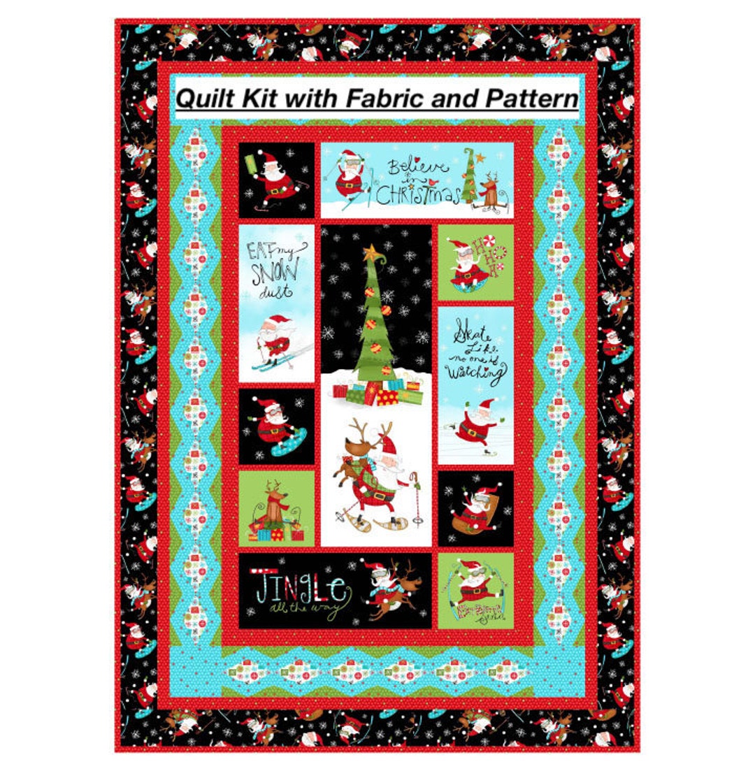 Santa's Edge Quilt Kit With Fabric and Pattern for 43x60 Quilt Top ...