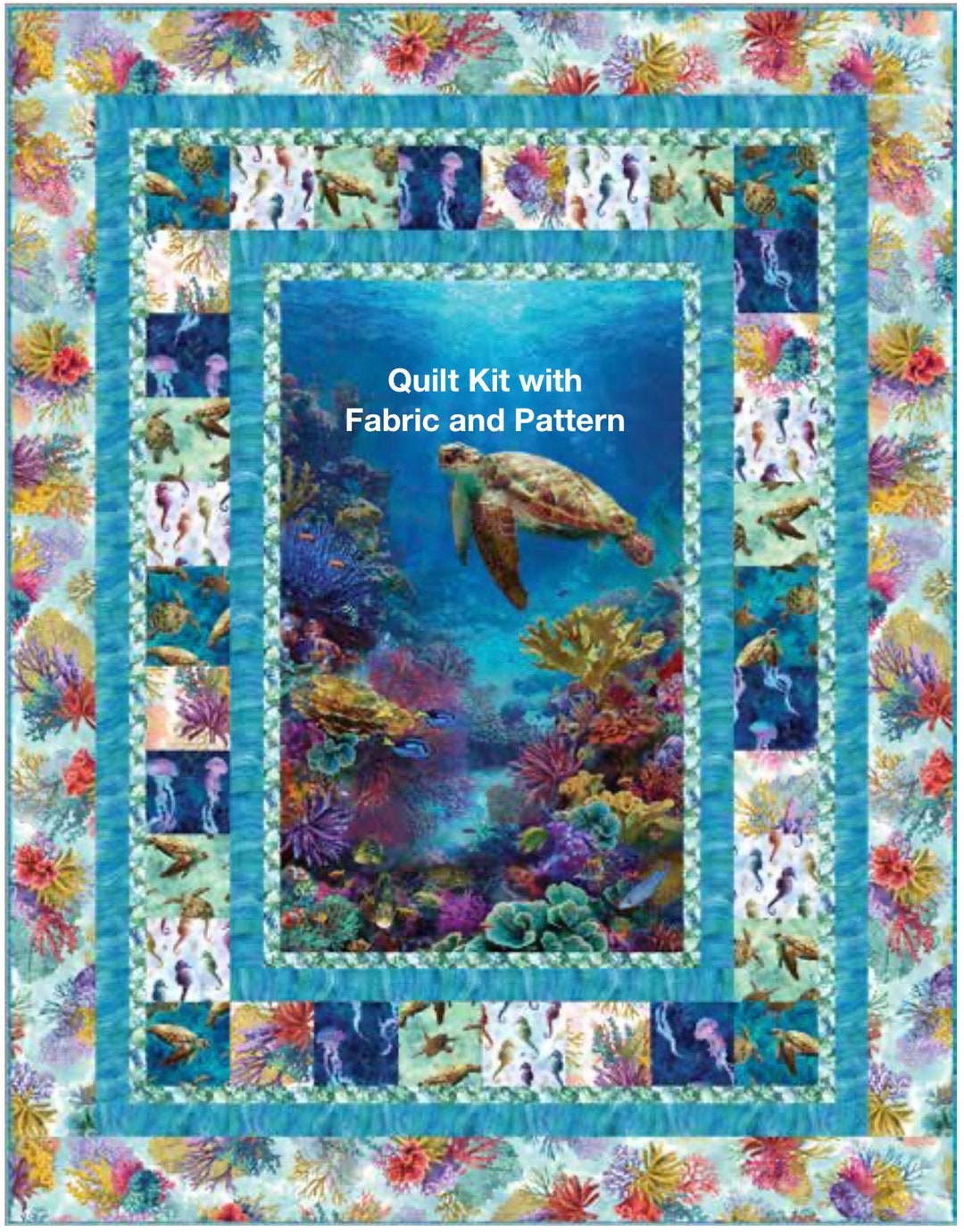 Colors of the Sea Quilt Kit With Fabric and Pattern for Quilt - Etsy