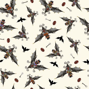 Bats Toss Cotton Fabric 29600 Steampunk Halloween 2 Desiree's Designs ...