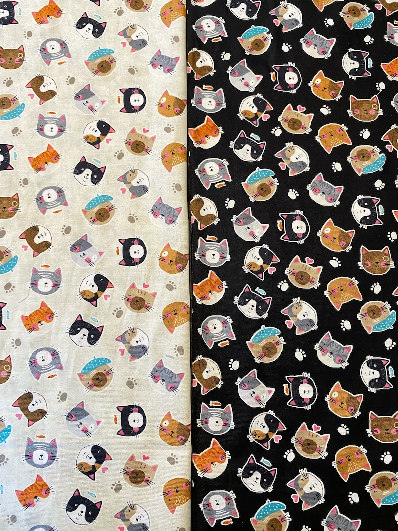 Cat Toss Cotton Fabric Purrfect Partners 68561-193 68561-993 Anne Rowan ...