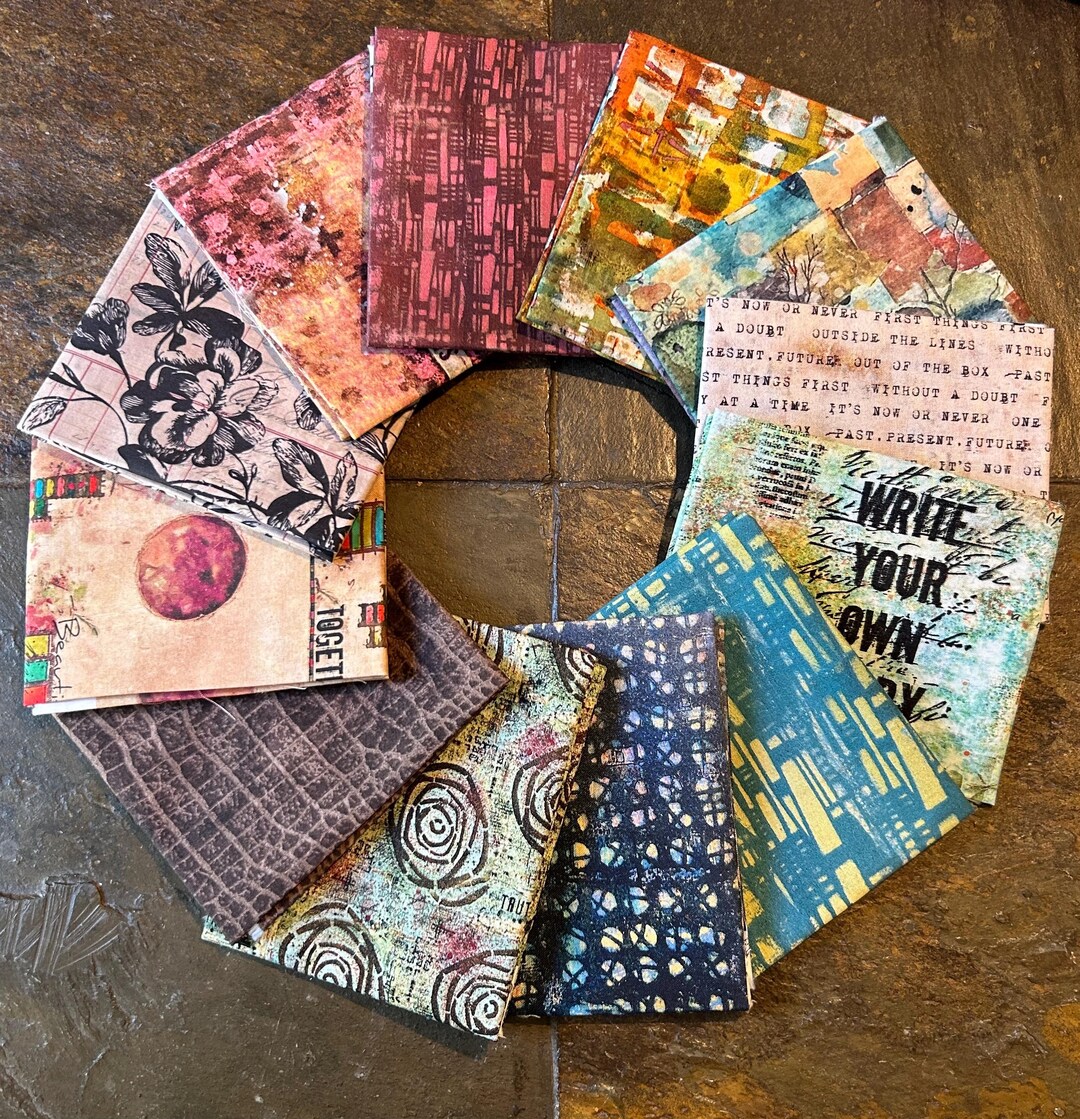 12pc Tim Holtz Seth Fat Quarter Bundle, Live Out Loud, Eclectic ...