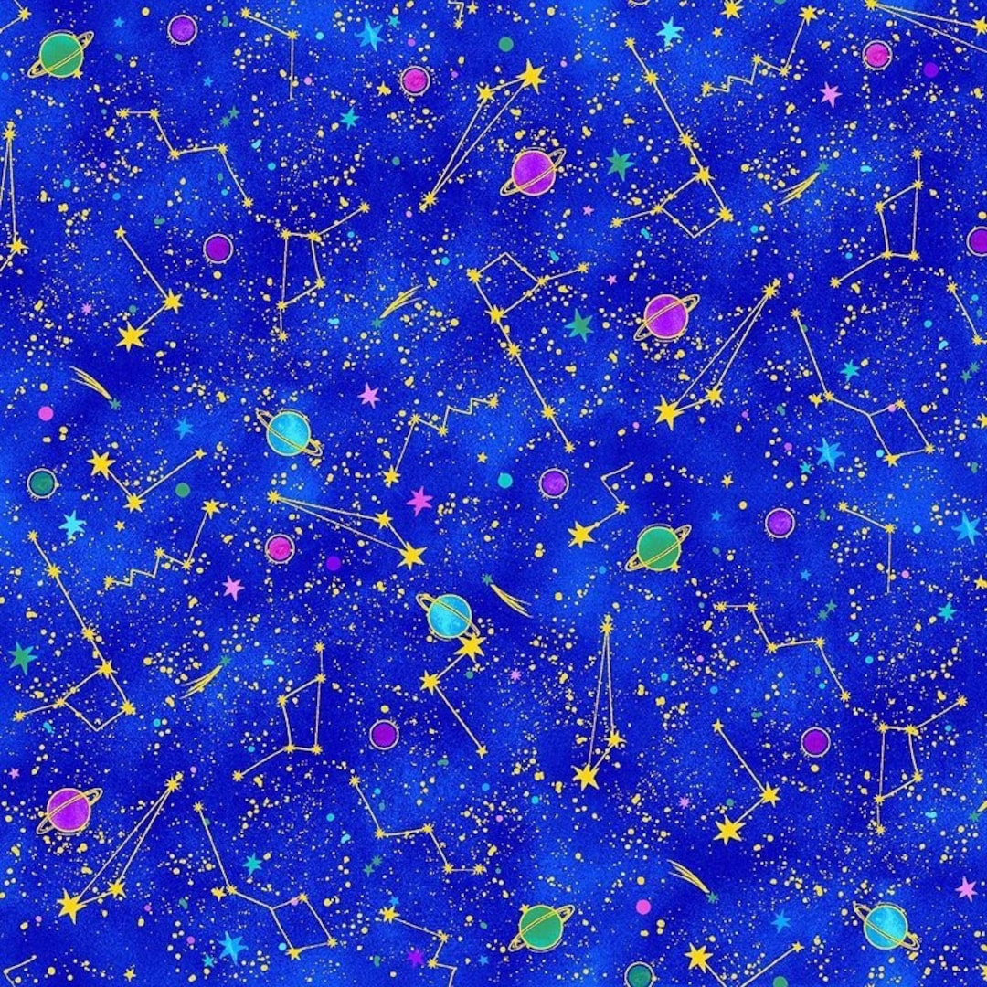 Space Galaxy Constellation Cotton Fabric Cosmos CM2545 Timeless ...