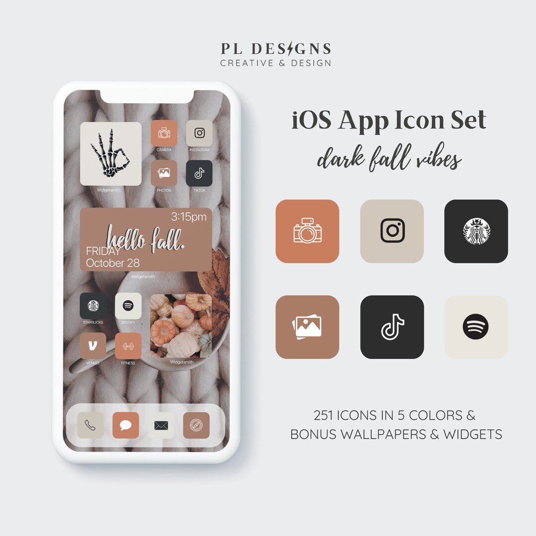 Ios App Icon Set - Dark Fall Vibes | iPhone Icon Set | Icons With Bonus ...