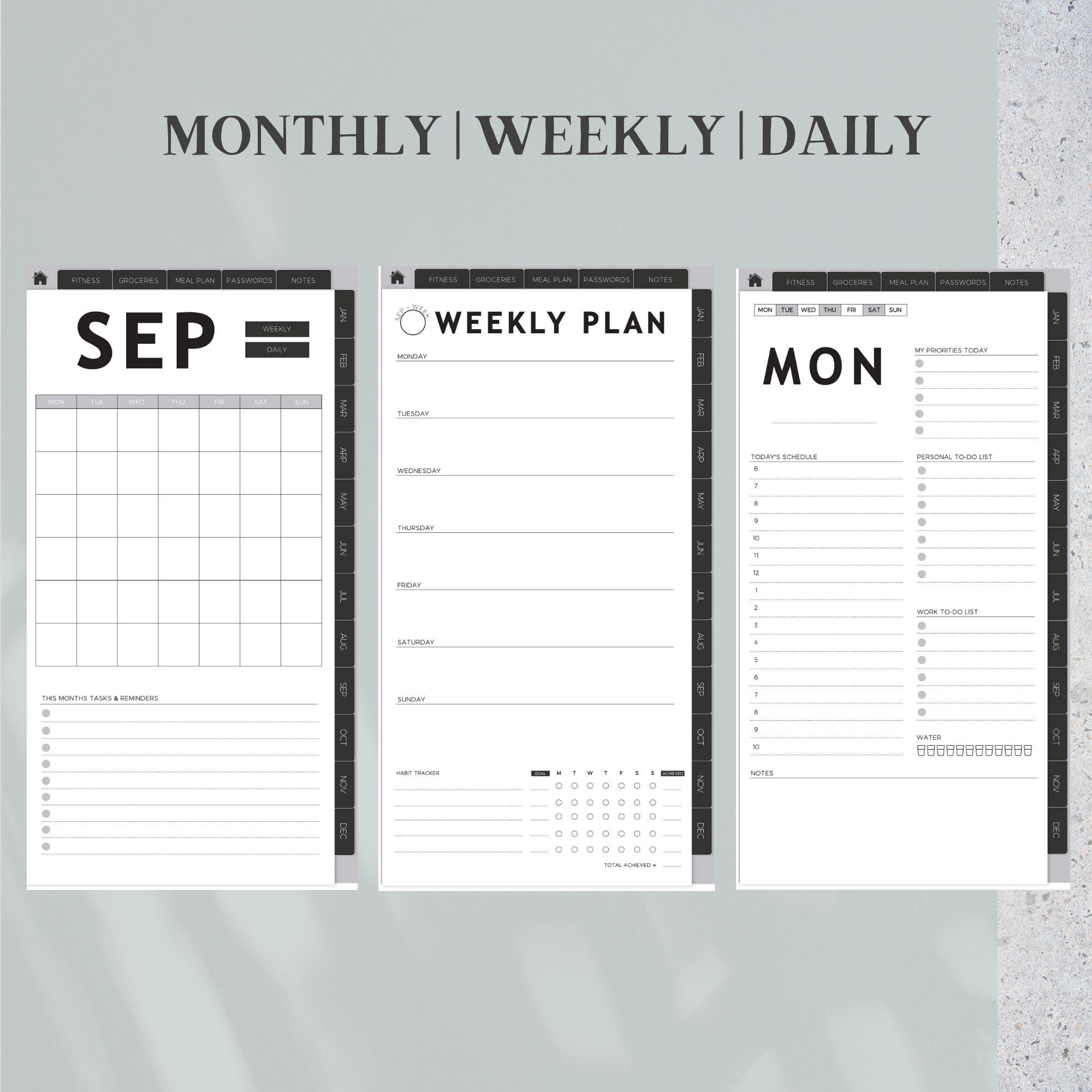 Digital Pocket Planner Minimal Modern Aesthetic, iPhone and Android ...