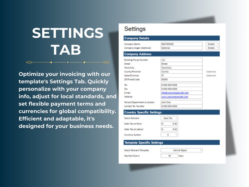 Excel Invoice Template | Google Sheet Customizable, Editable, and Ready ...
