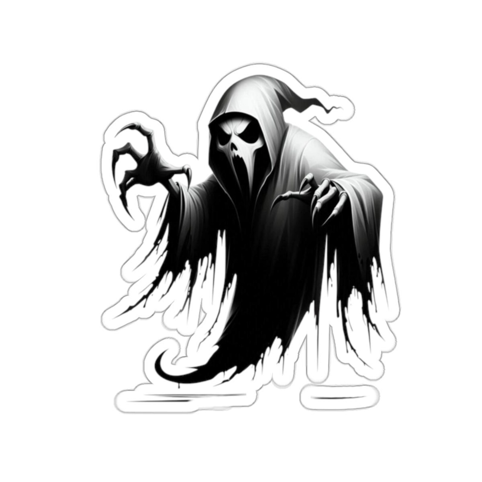 Horror and Spooky HALLOWEEN GHOST Sticker Cute BOO Halloween Stickers ...