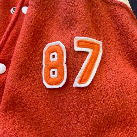 Vintage 80s orange varsity jacket military - Gem
