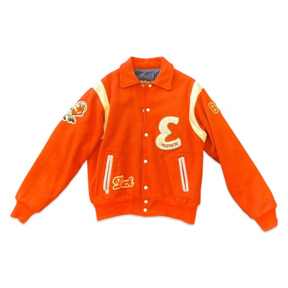 Vintage 80s orange varsity jacket military - Gem