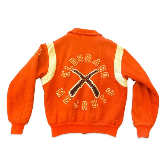 Vintage 80s orange varsity jacket military - Gem