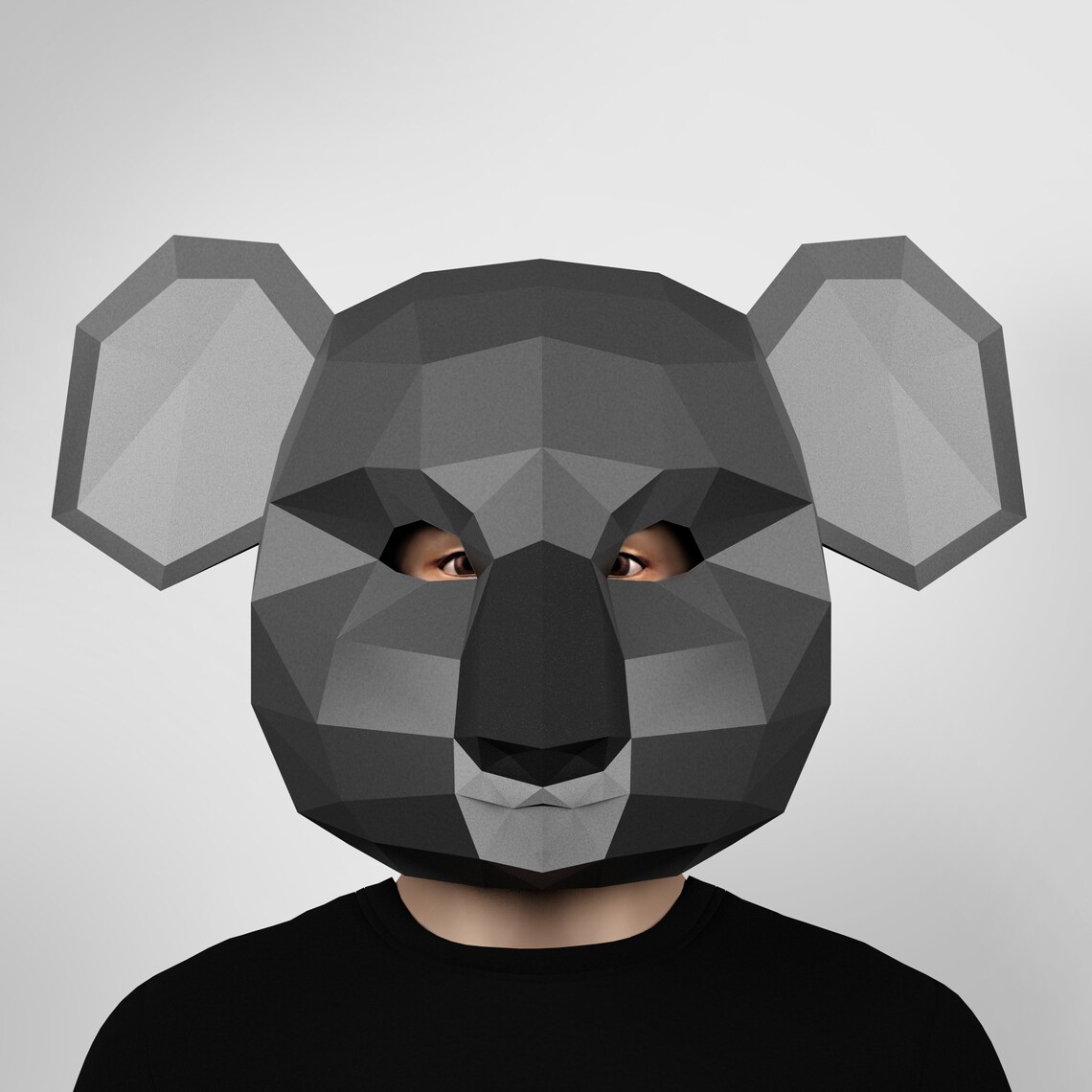 Koala Papercraft Mask, DIY, Party and Halloween Mask Template, Low Poly ...