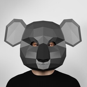 Koala Papercraft Mask, DIY, Party and Halloween Mask Template, Low Poly ...