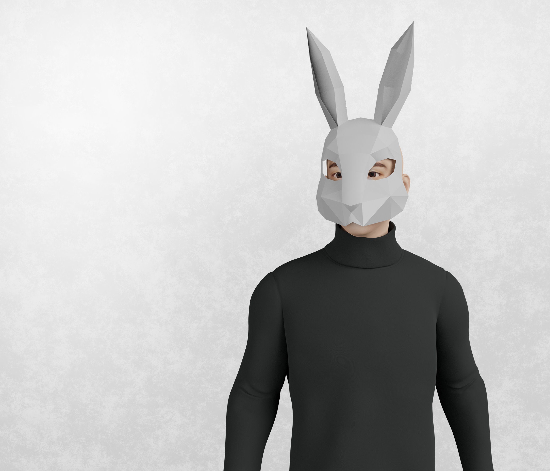 Easter Bunny 41 Papercraft Masks Pack 2 Full Head Masks and 2 Only Face ...