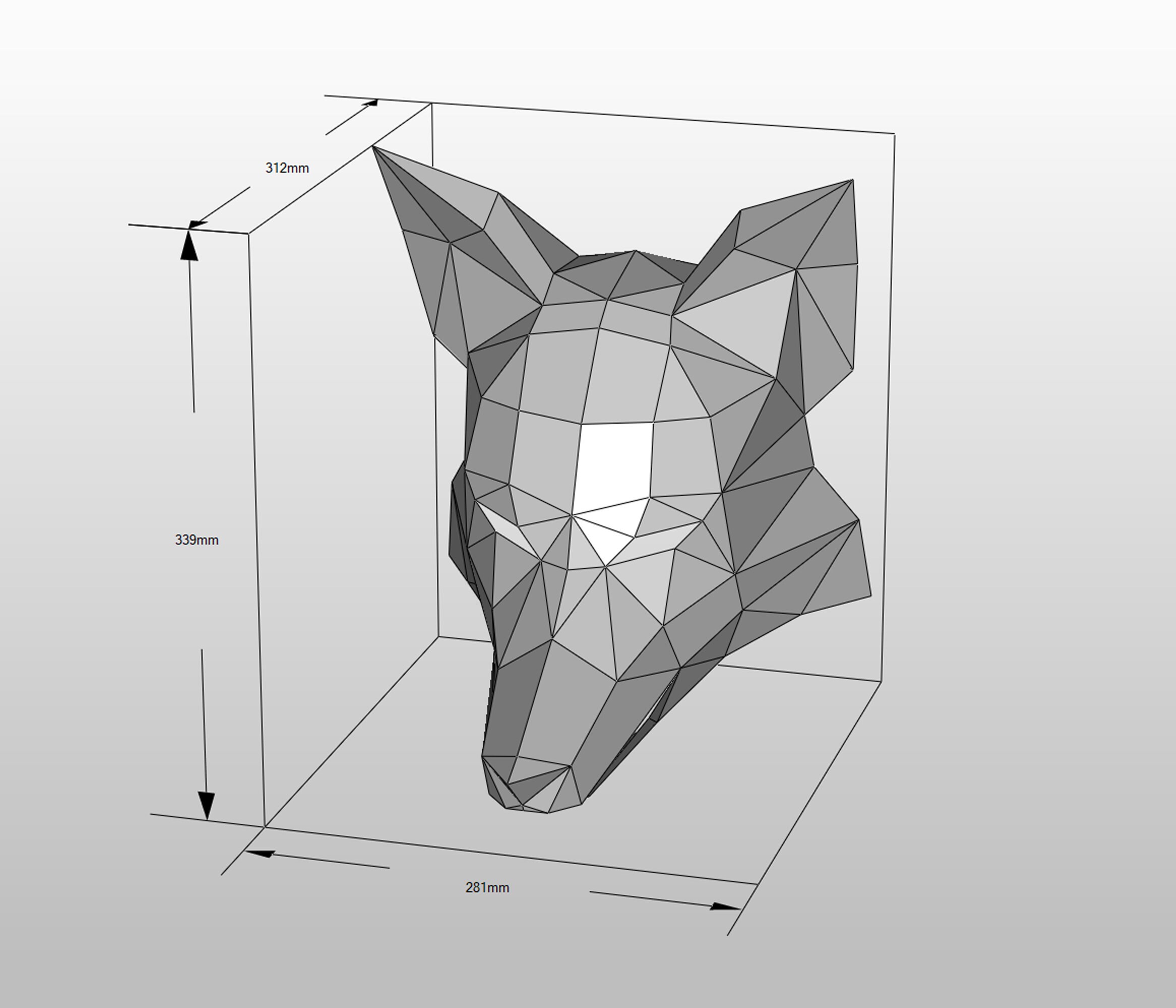 Fox Papercraft FACE Mask, DIY Mask Template, Low Poly 3d Mask, Cosplay ...