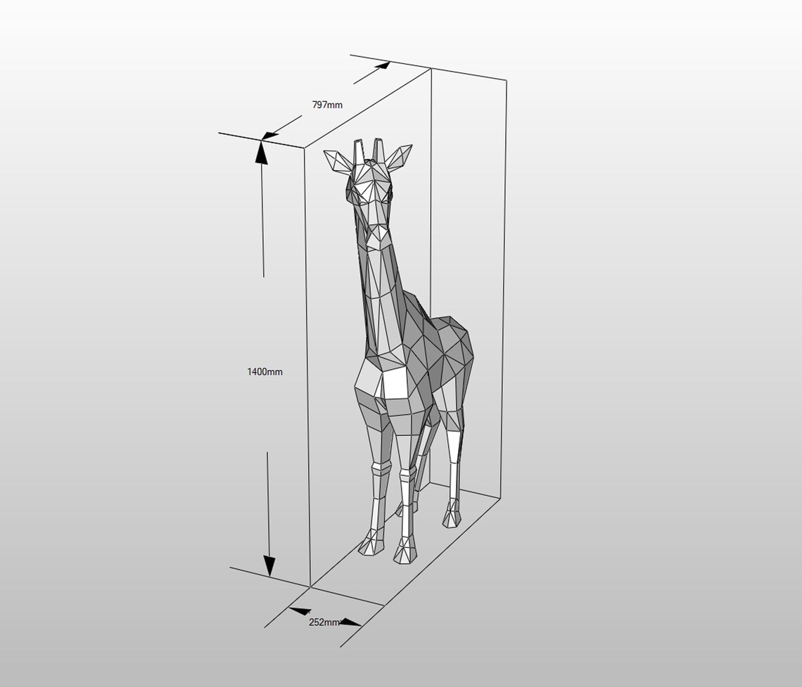 Giraffe 3d Papercraft Model, Papercraft Home Decor , Jungle Animals ...