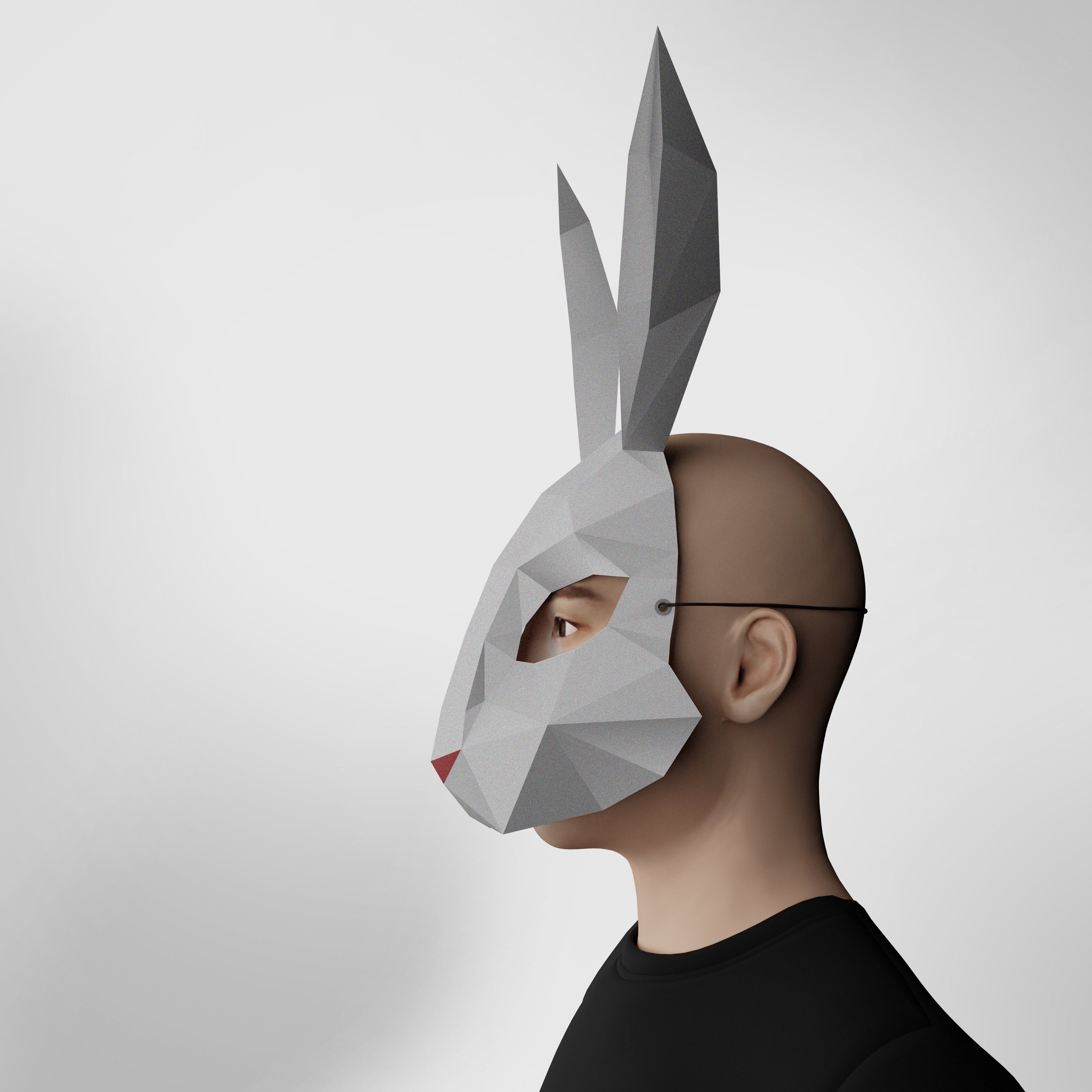 Rabbit Papercraft Mask,diy Easter and Halloween Digital Mask Template ...