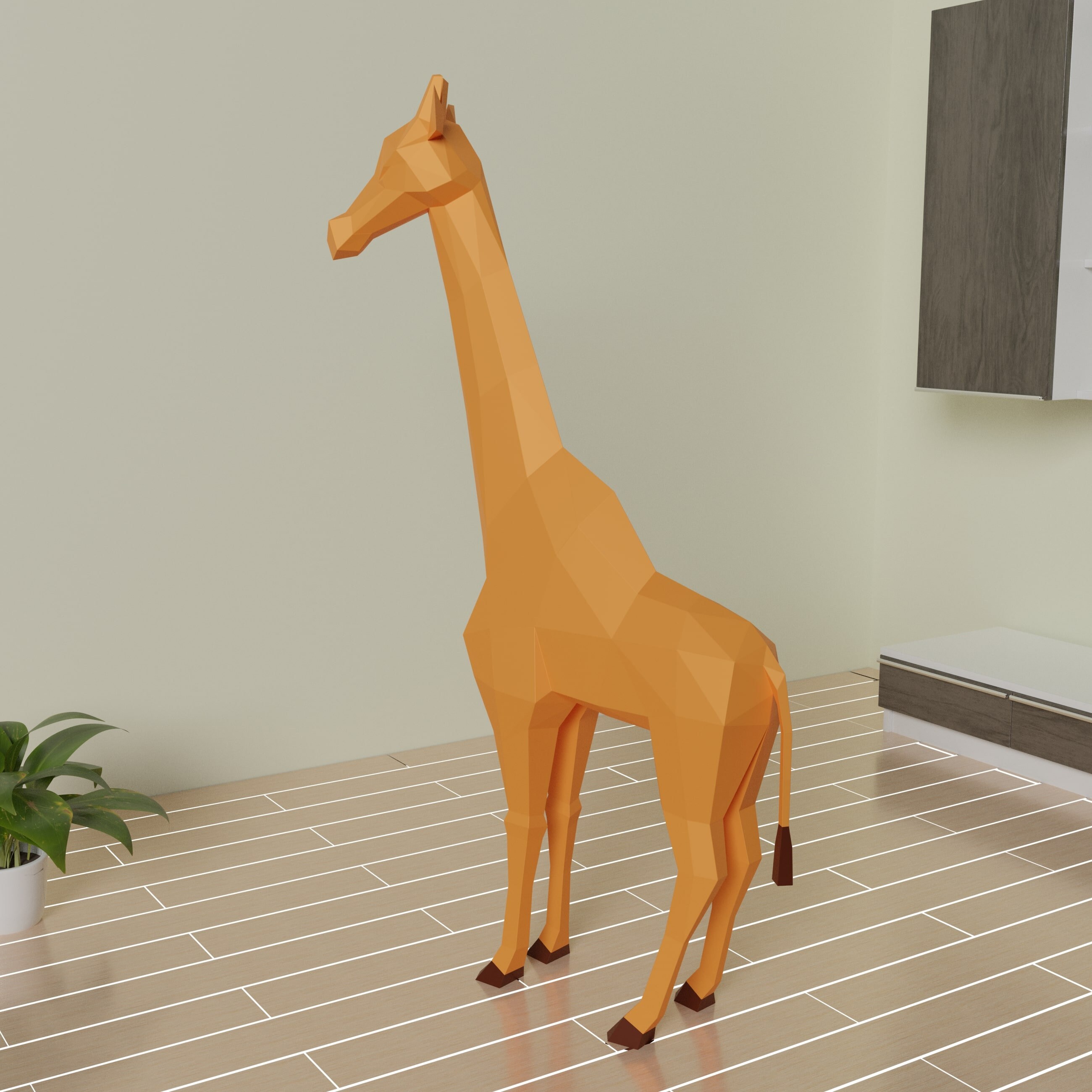 Giraffe 3d Papercraft Model, Papercraft Home Decor , Jungle Animals ...