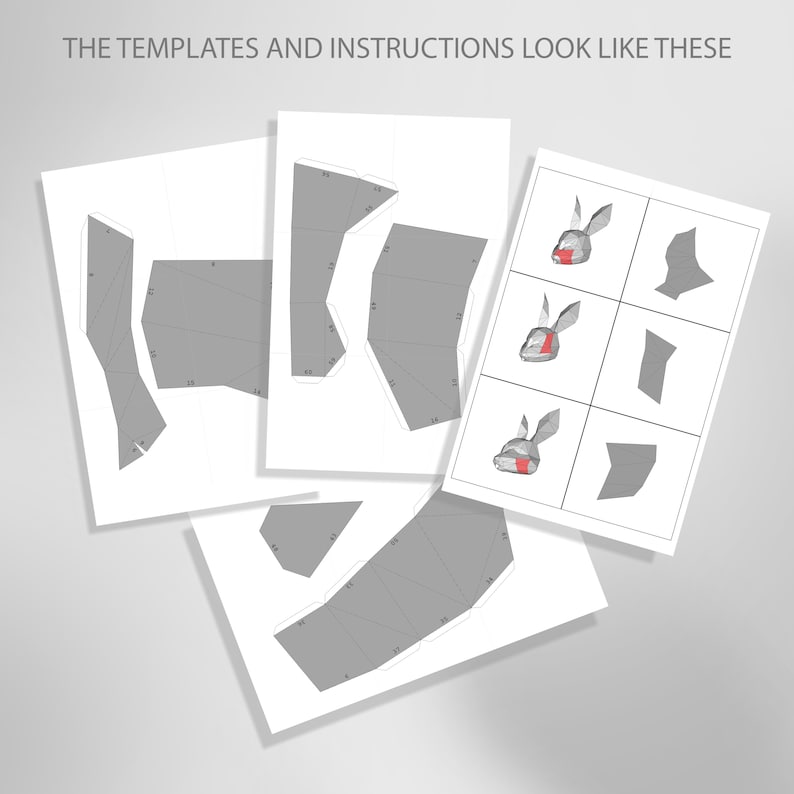 Easter Bunny Papercraft Mask,diy Easter and Halloween Digital Mask ...