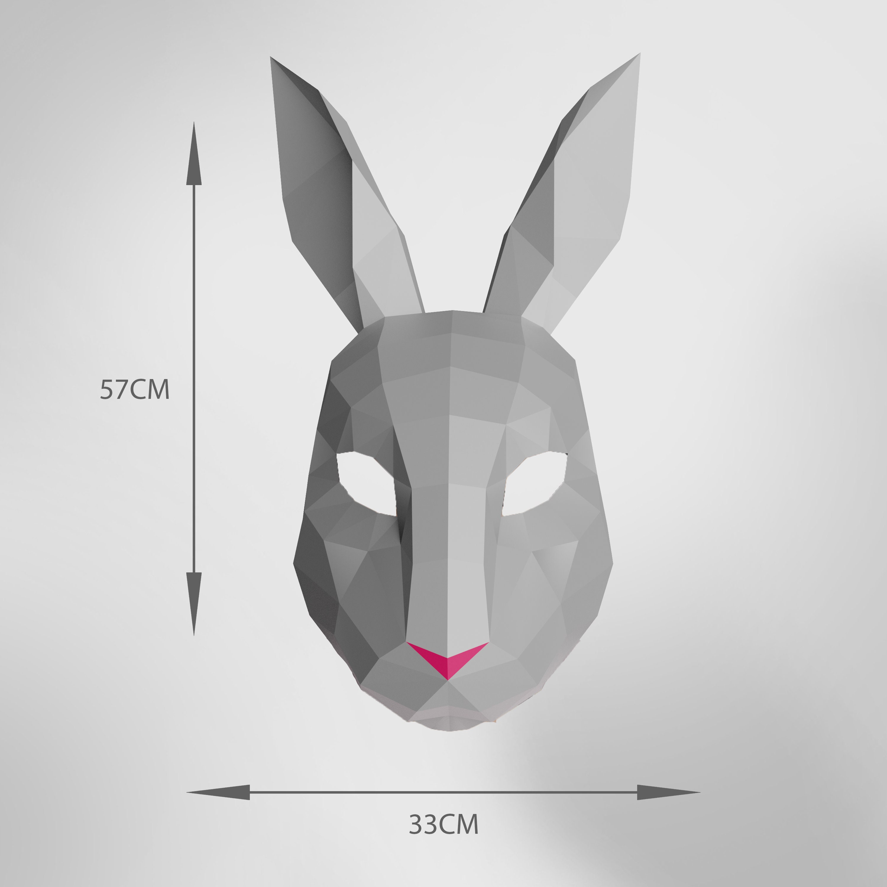 Rabbit Papercraft Full Maskdiy Easter and Halloween Digital | Etsy