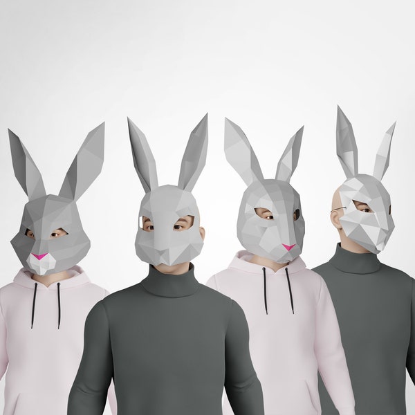 Full Face Rabbit Mask - Etsy