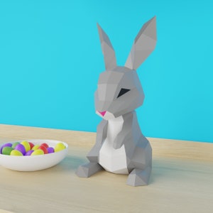 Easter Bunny Candy Jar 3d Papercraft Model, Easter Papercraft, Easter ...