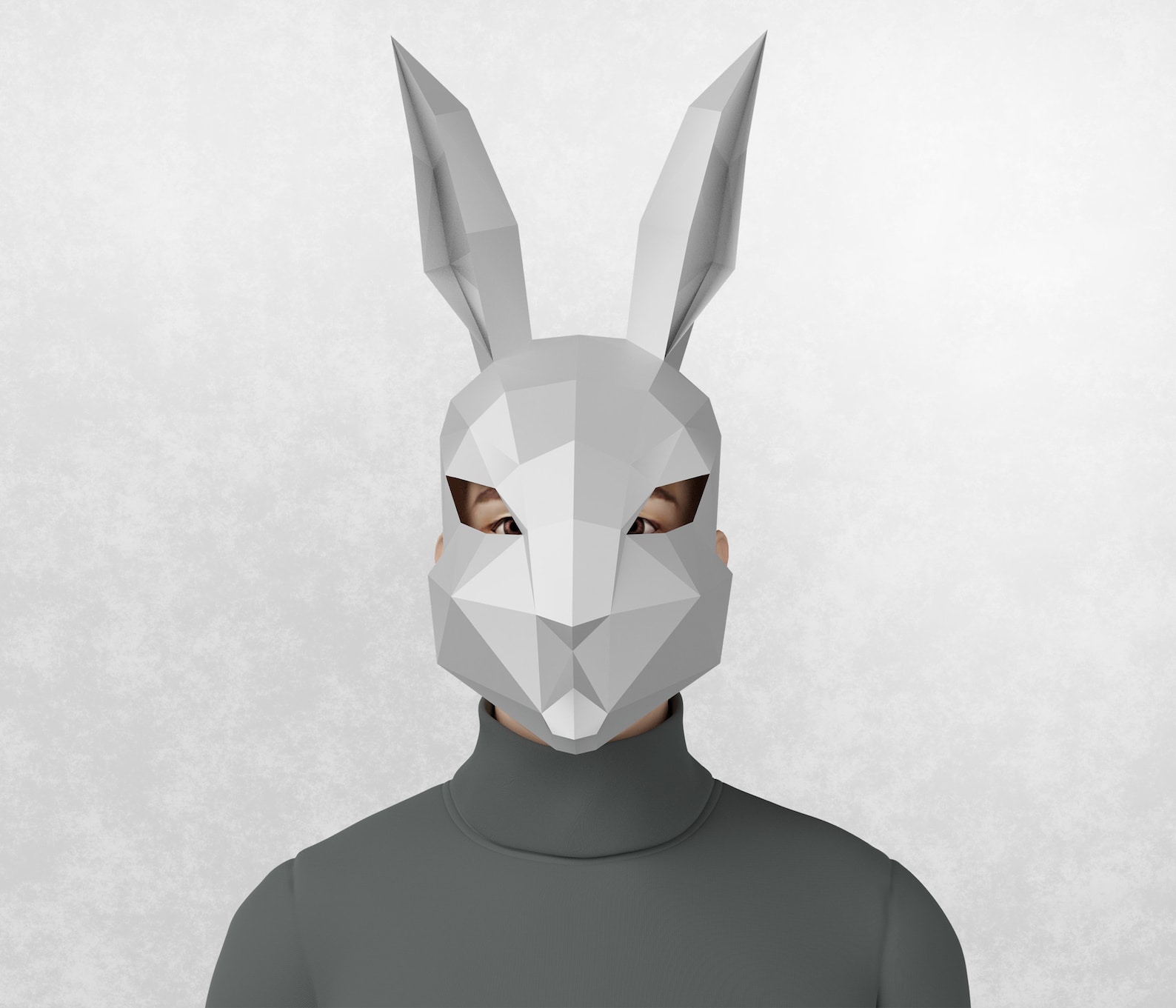 Easter Bunny Papercraft Mask,diy Easter and Halloween Digital Mask ...