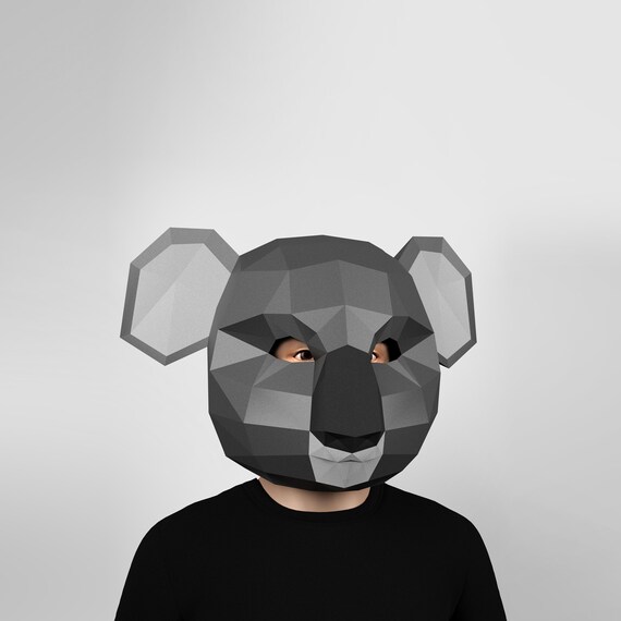Koala Papercraft Mask DIY Party and Halloween Mask Template | Etsy